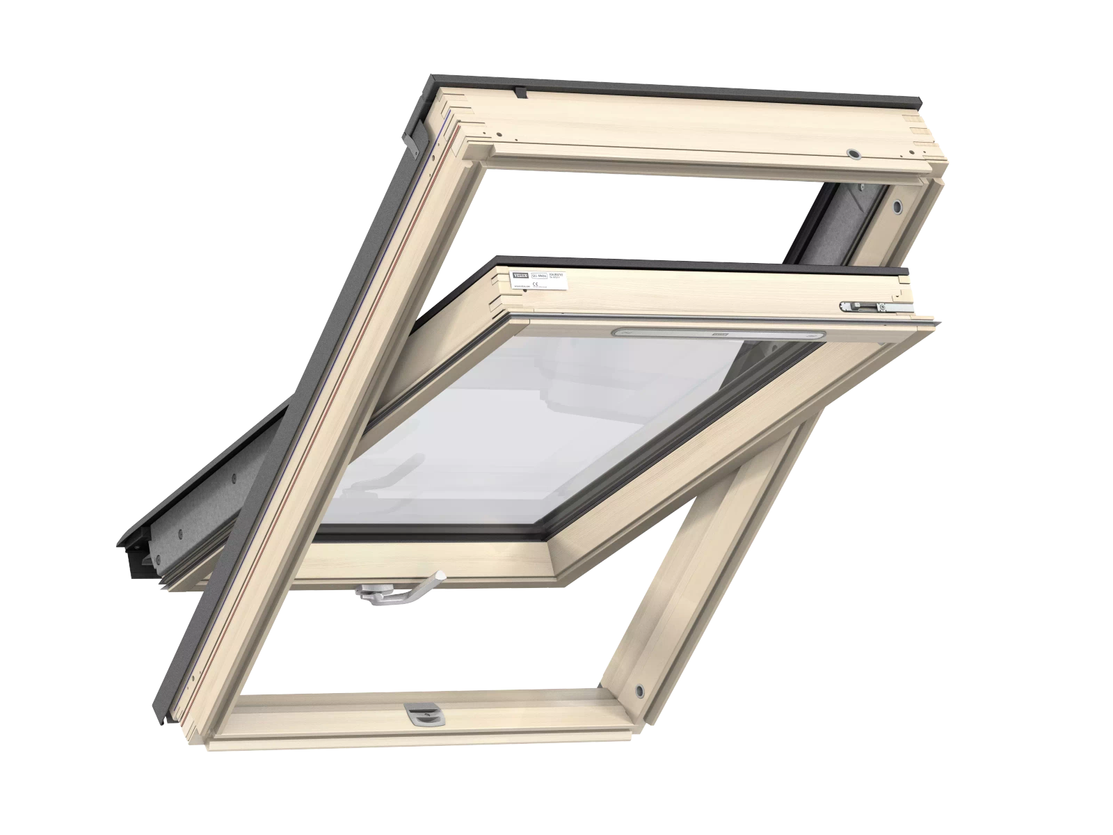 Okno dachowe VELUX GLL CK04 1061B 55x98 3-szybowe drewniane dolne ...